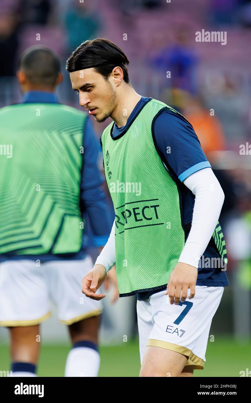 BARCELONA - FEB 17: Elif Elmas warms up prior to the Uefa Europa League ...
