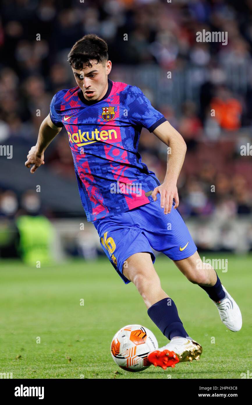 BARCELONA - FEB 17: Pedri Gonzalez in action during the Uefa Europa ...