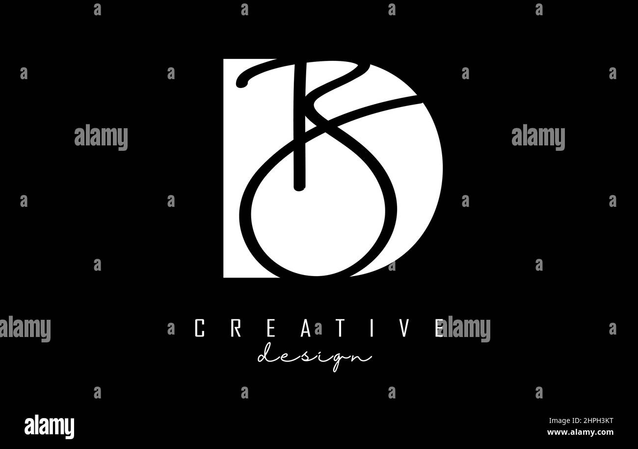 Black and white DB Letters logo with negative space. Letters D and B ...