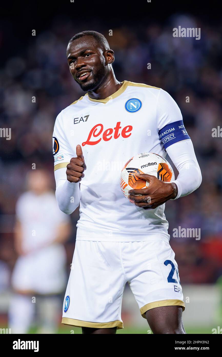 BARCELONA - FEB 17: Koulibaly in action during the Uefa Europa League ...