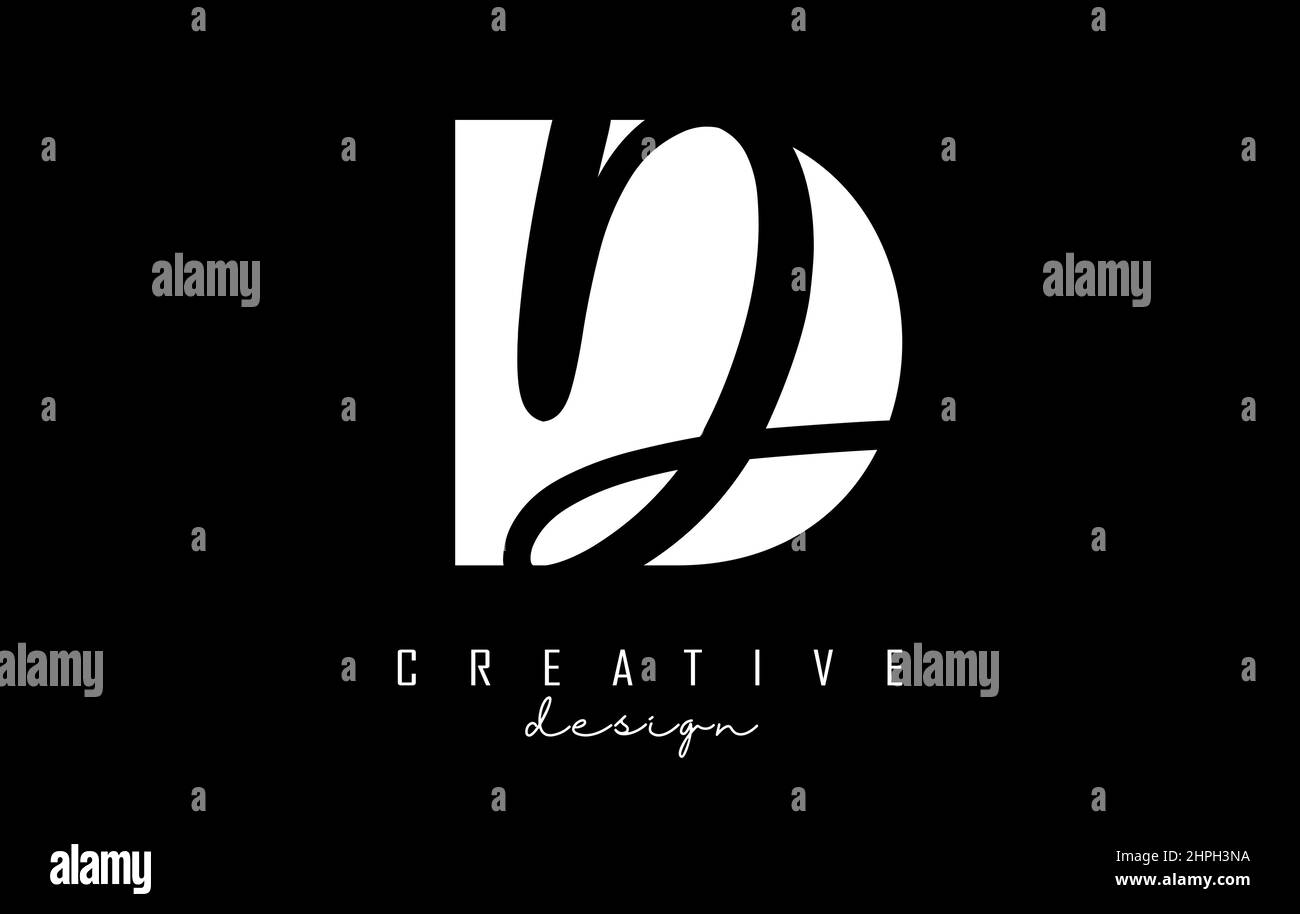 Black and white DD Letters logo with negative space. Letters D and D ...