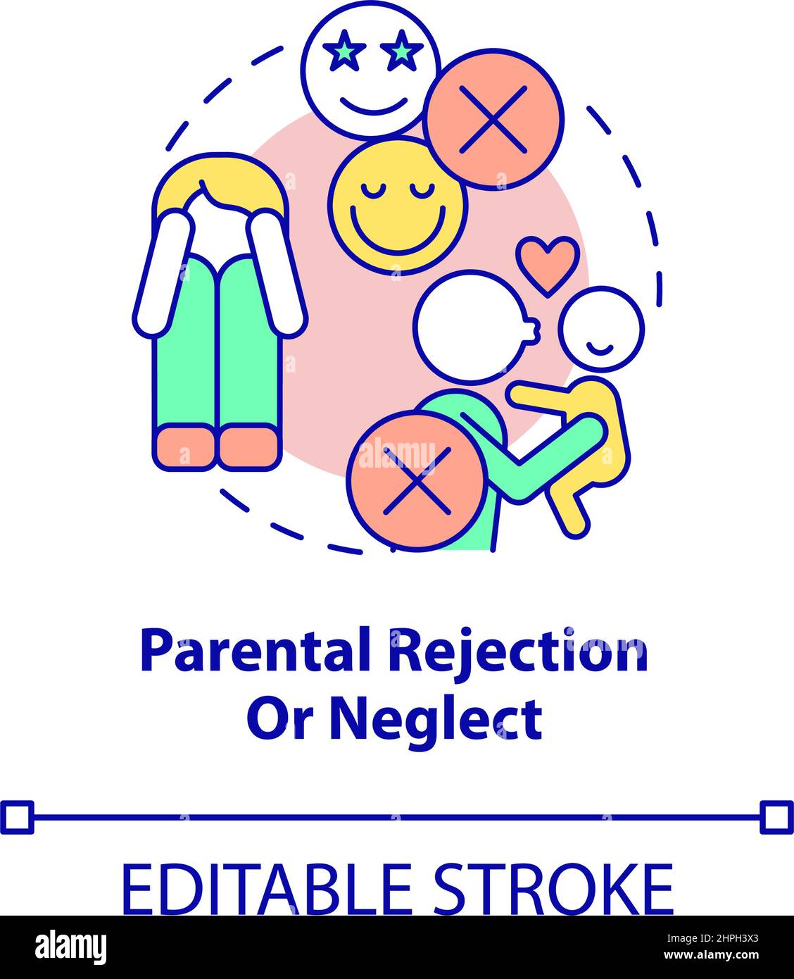Parental rejection and neglect concept icon Stock Vector Image & Art ...