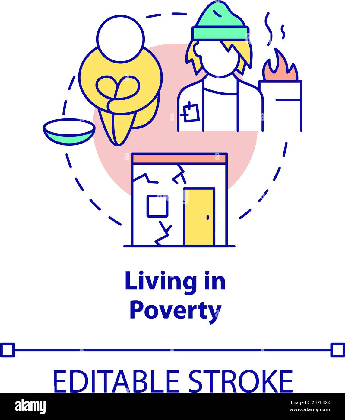 Living in poverty concept icon Stock Vector Image & Art - Alamy