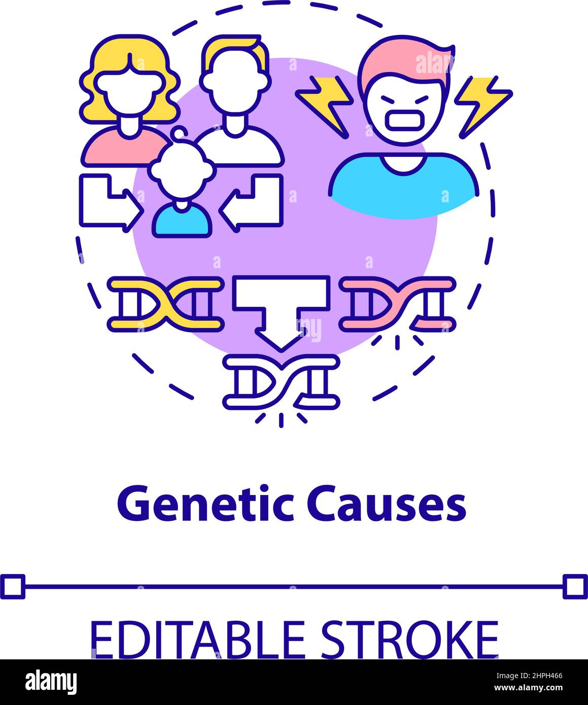 Genetic causes concept icon Stock Vector Image & Art - Alamy