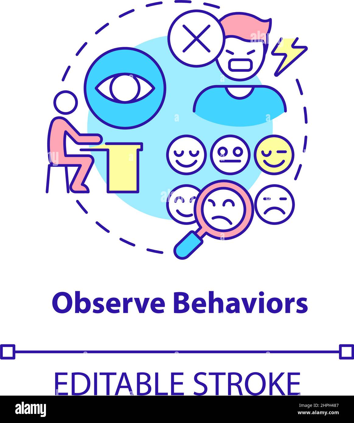 Observe behaviors concept icon Stock Vector Image & Art - Alamy
