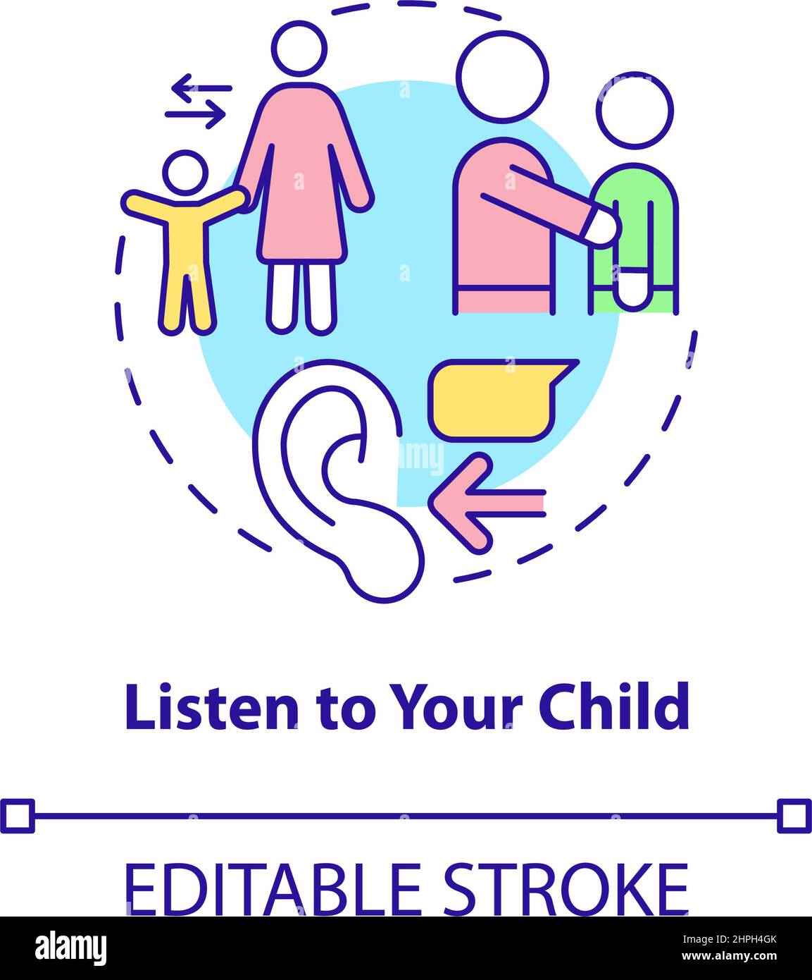 Listen to your child concept icon Stock Vector Image & Art - Alamy