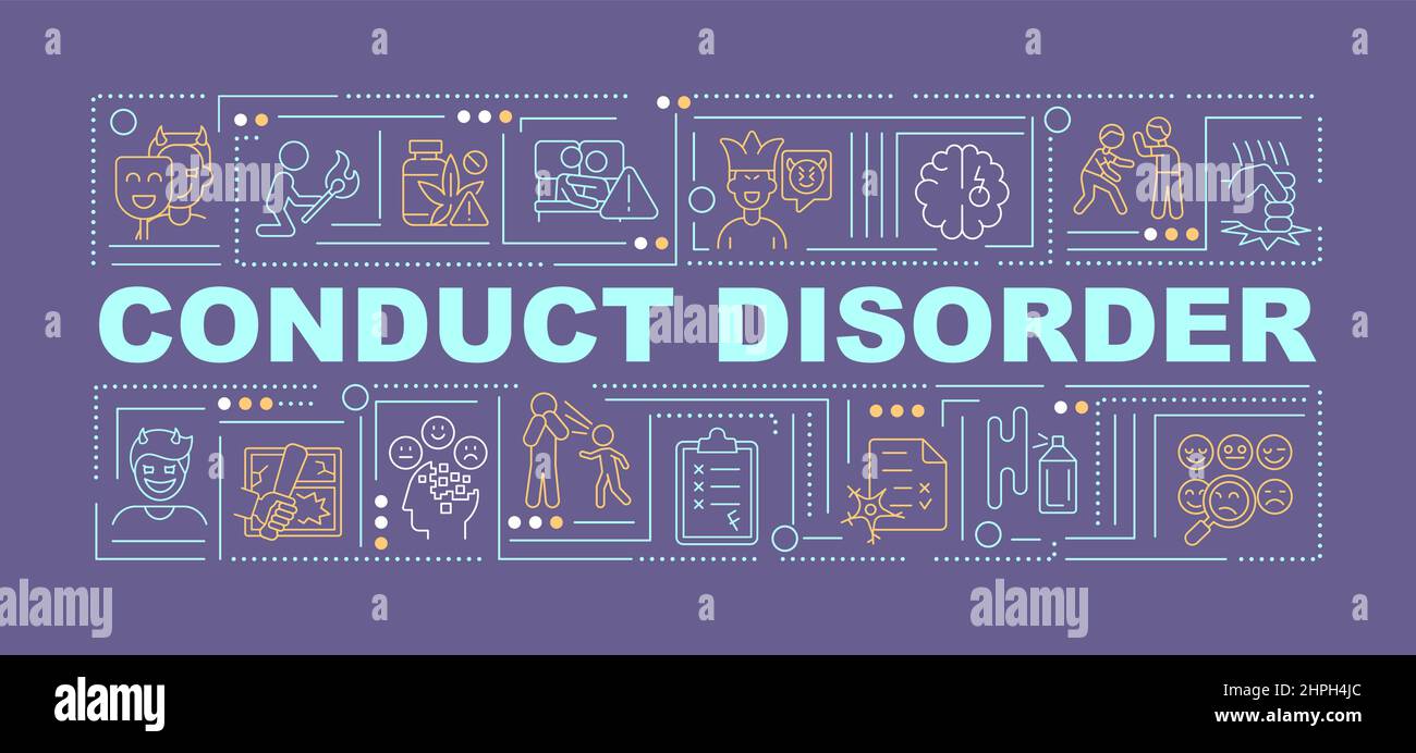 Conduct disorder word concepts dark purple banner Stock Vector Image ...