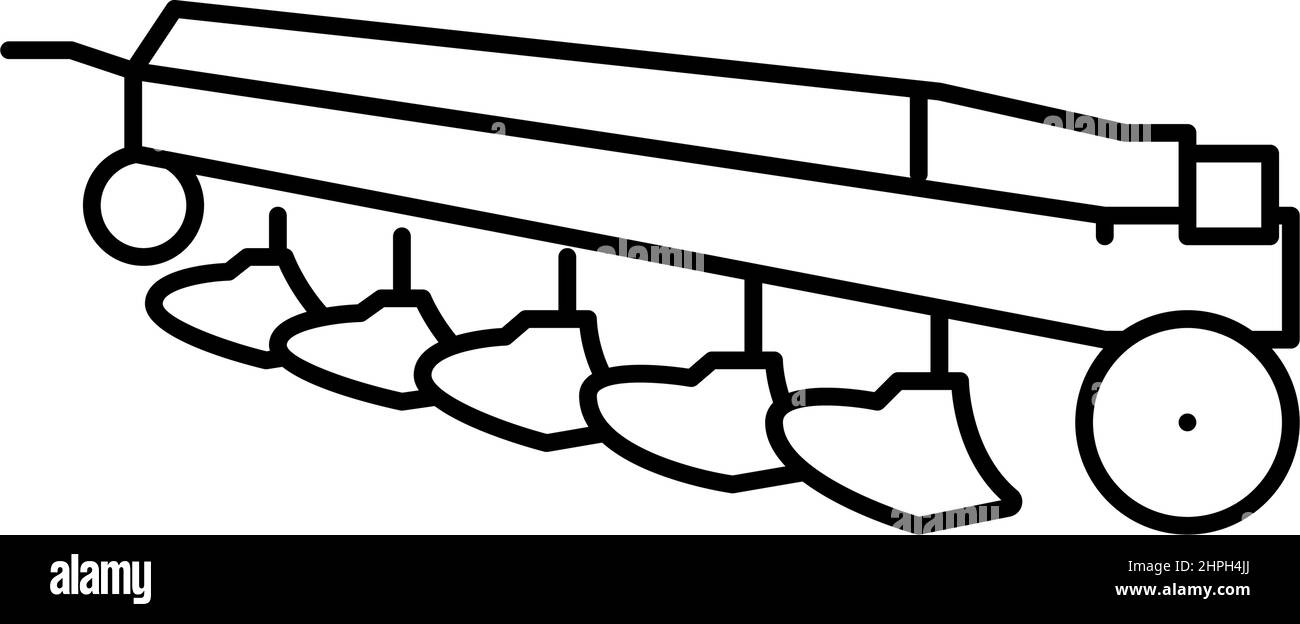 plows farm equipment line icon vector illustration Stock Vector Image ...