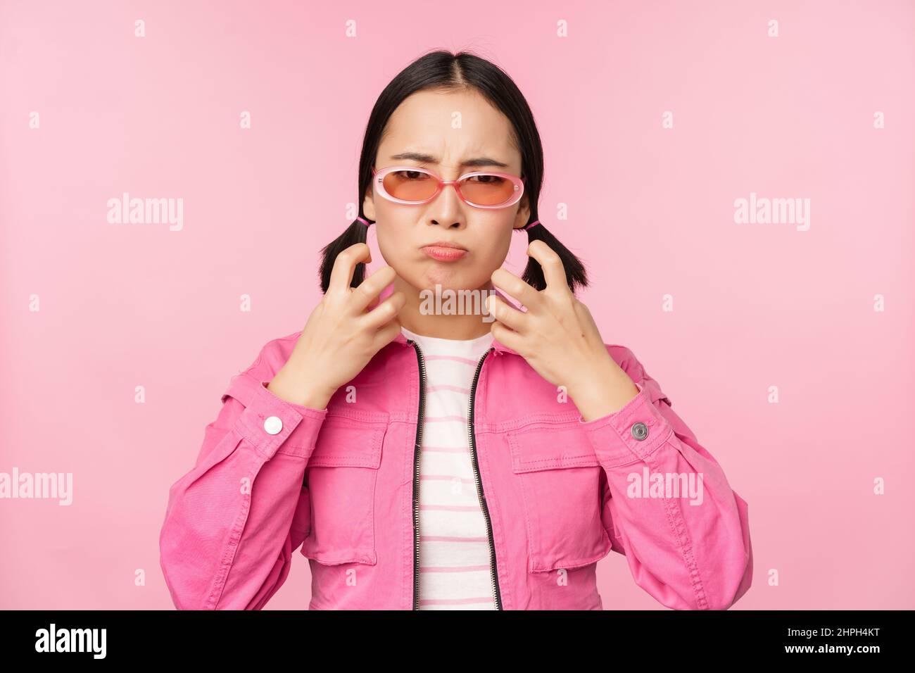 Image of angry, pissed off korean adult female model, shaking fists and ...