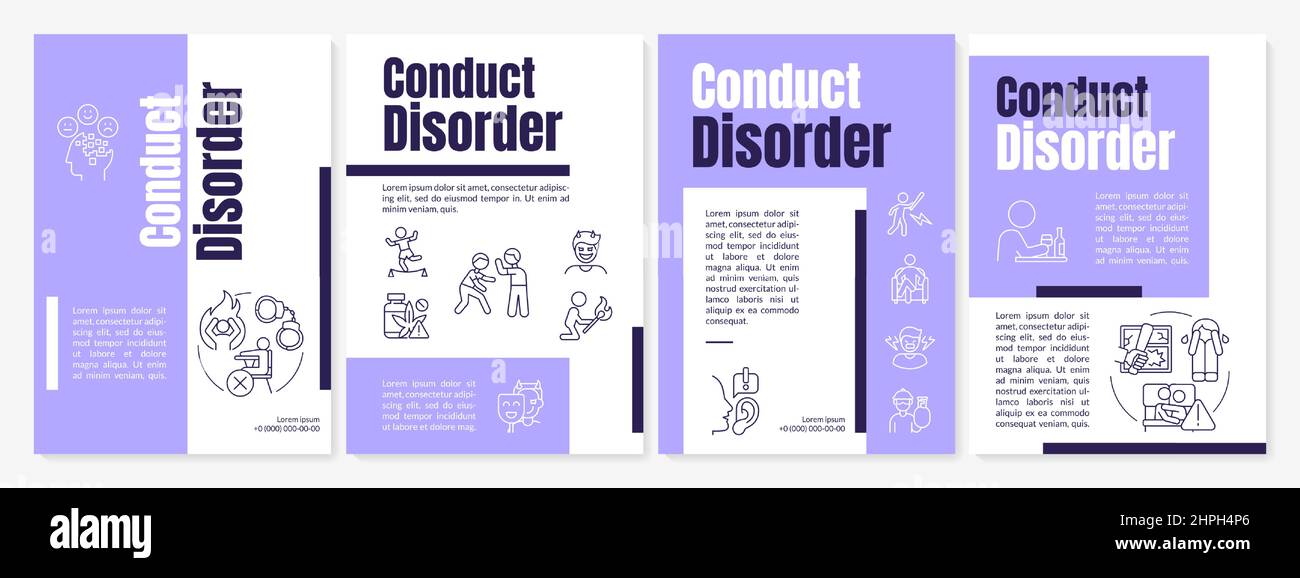 Conduct disorder guideline purple brochure template Stock Vector Image ...