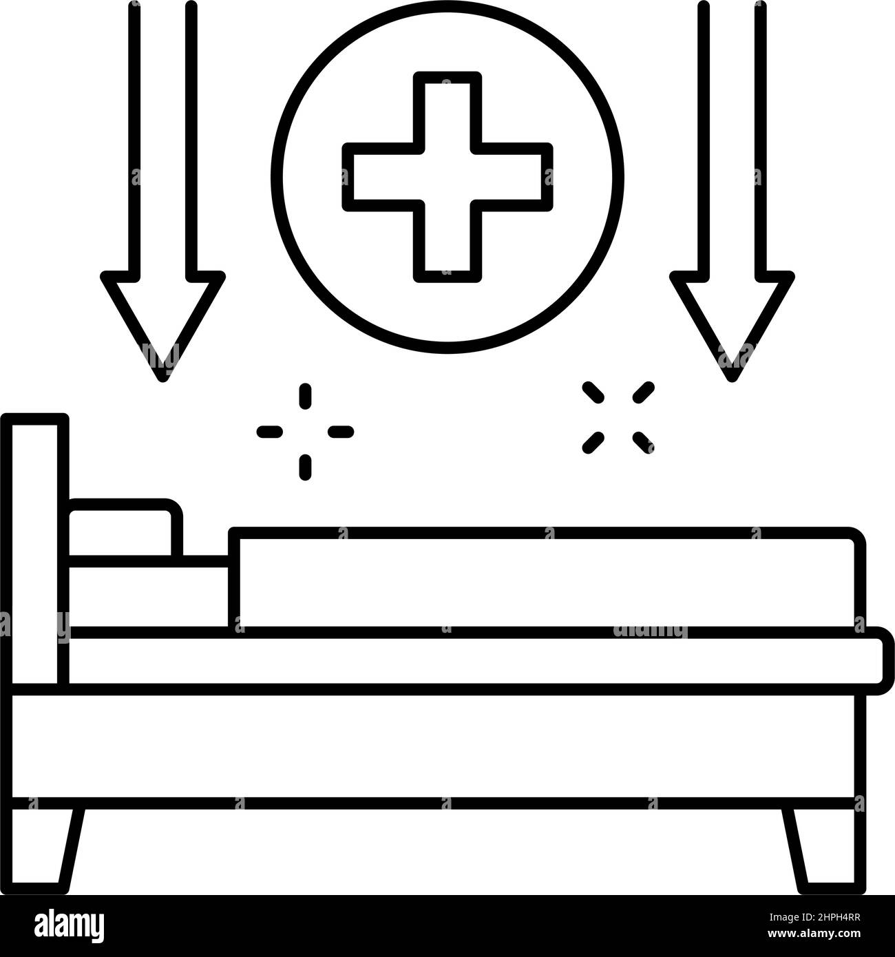 bed rest hepatitis line icon vector illustration Stock Vector Image ...