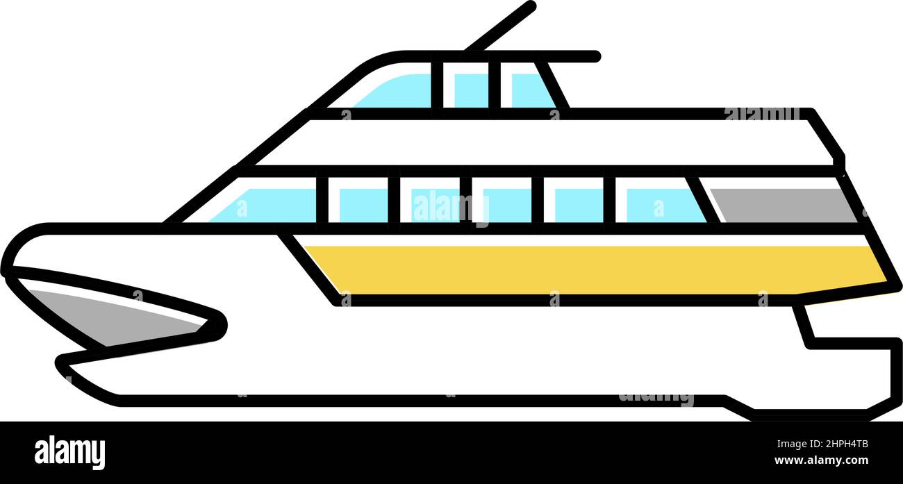 catamaran boat color icon vector illustration Stock Vector Image & Art ...