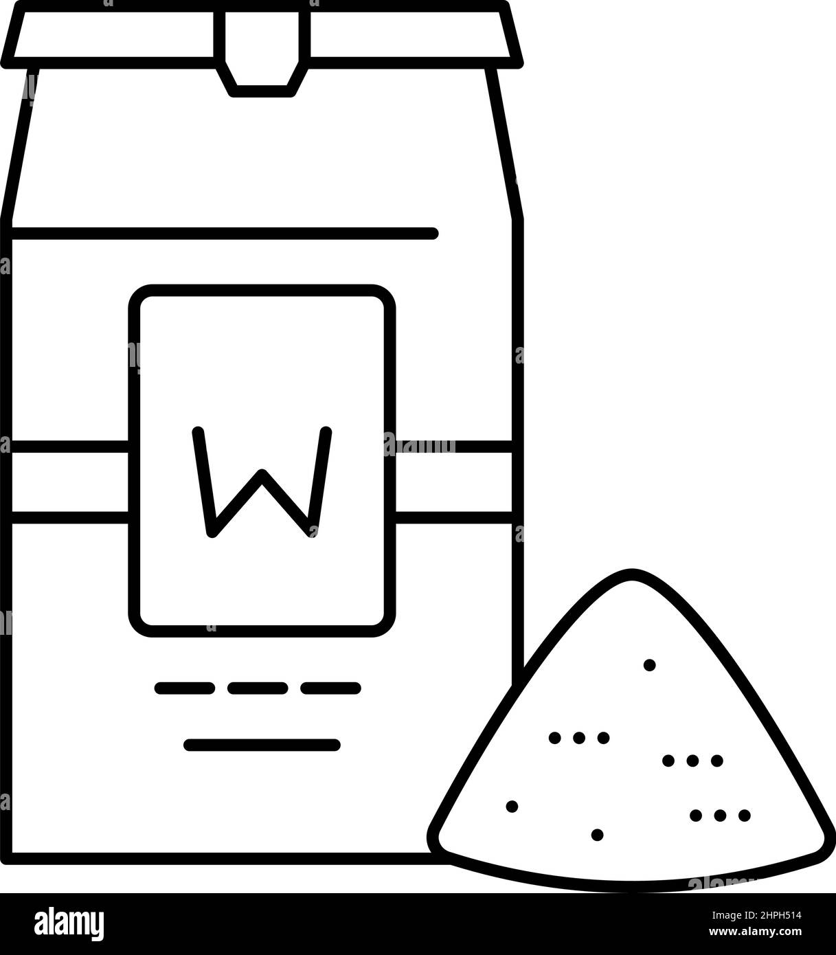 wheat flour package line icon vector illustration Stock Vector Image ...