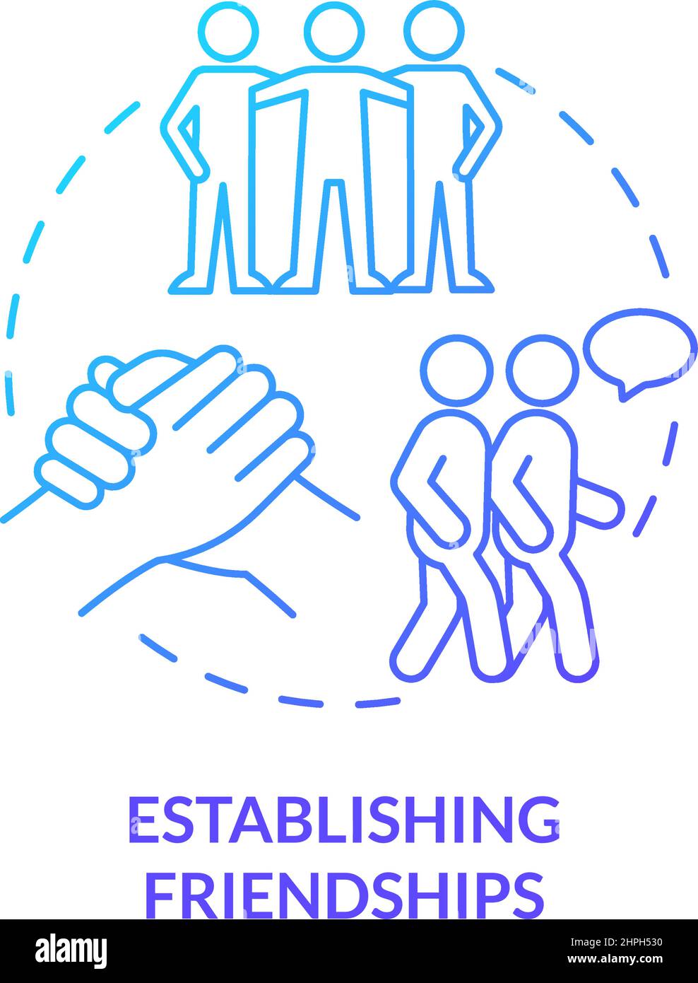 Establishing friendships blue gradient concept icon Stock Vector Image ...