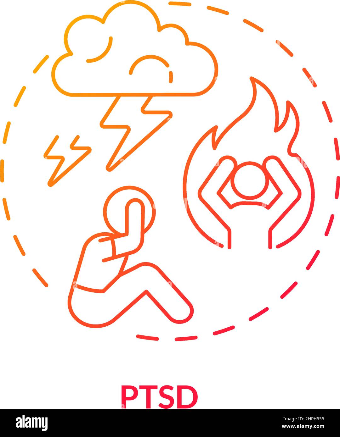 PTSD red gradient concept icon Stock Vector Image & Art - Alamy