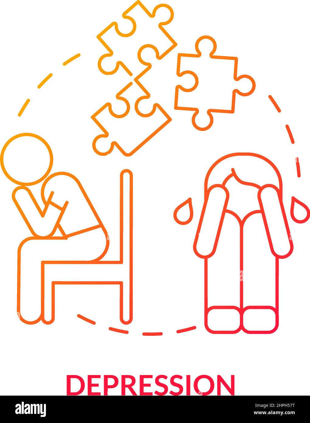 Depression red gradient concept icon Stock Vector Image & Art - Alamy