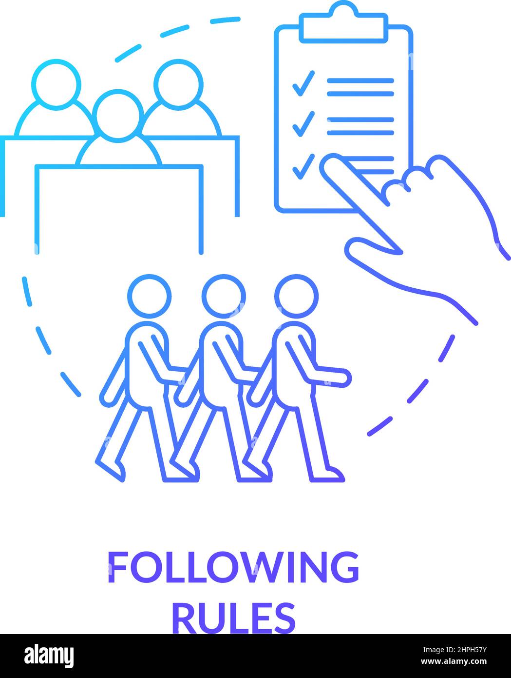 Following rules blue gradient concept icon Stock Vector Image & Art - Alamy