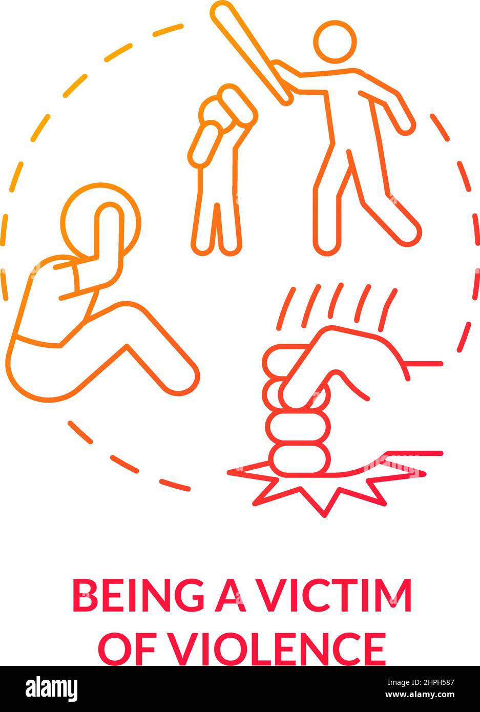 Being victim of violence red gradient concept icon Stock Vector Image ...