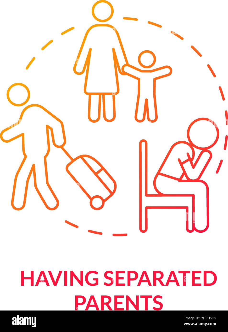 Having separated parents red gradient concept icon Stock Vector Image ...
