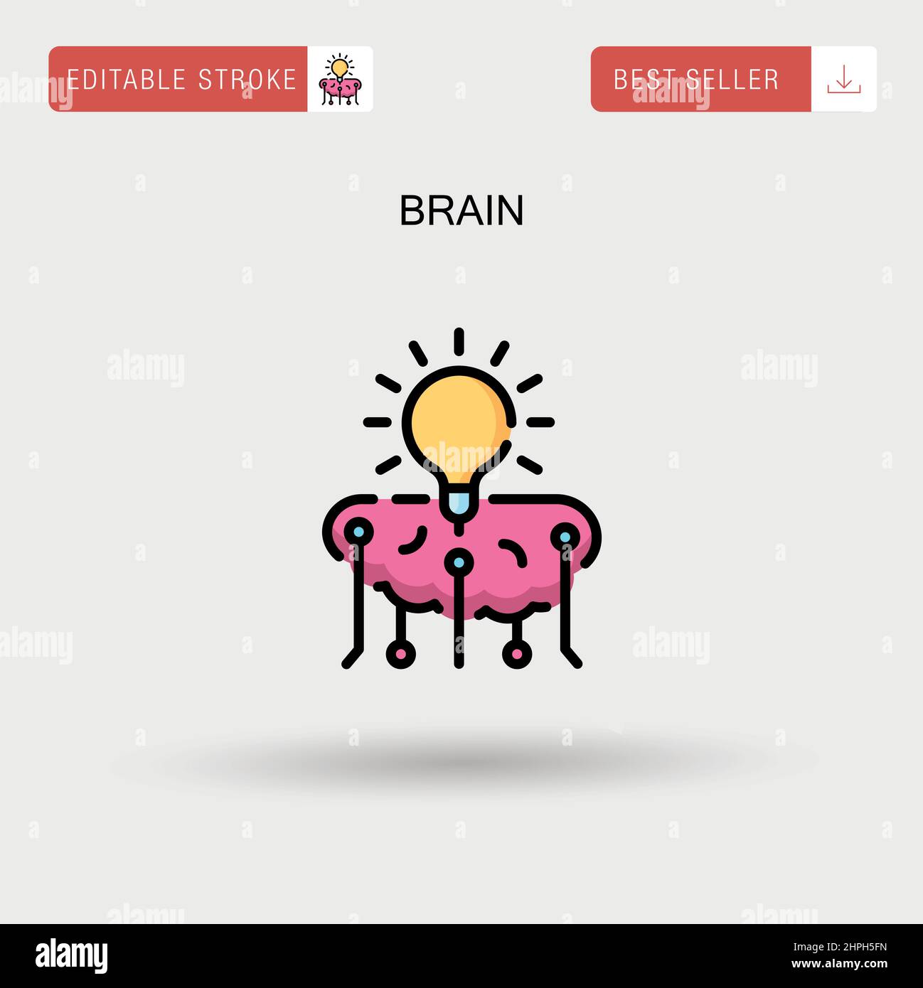 Brain Simple vector icon Stock Vector Image & Art - Alamy