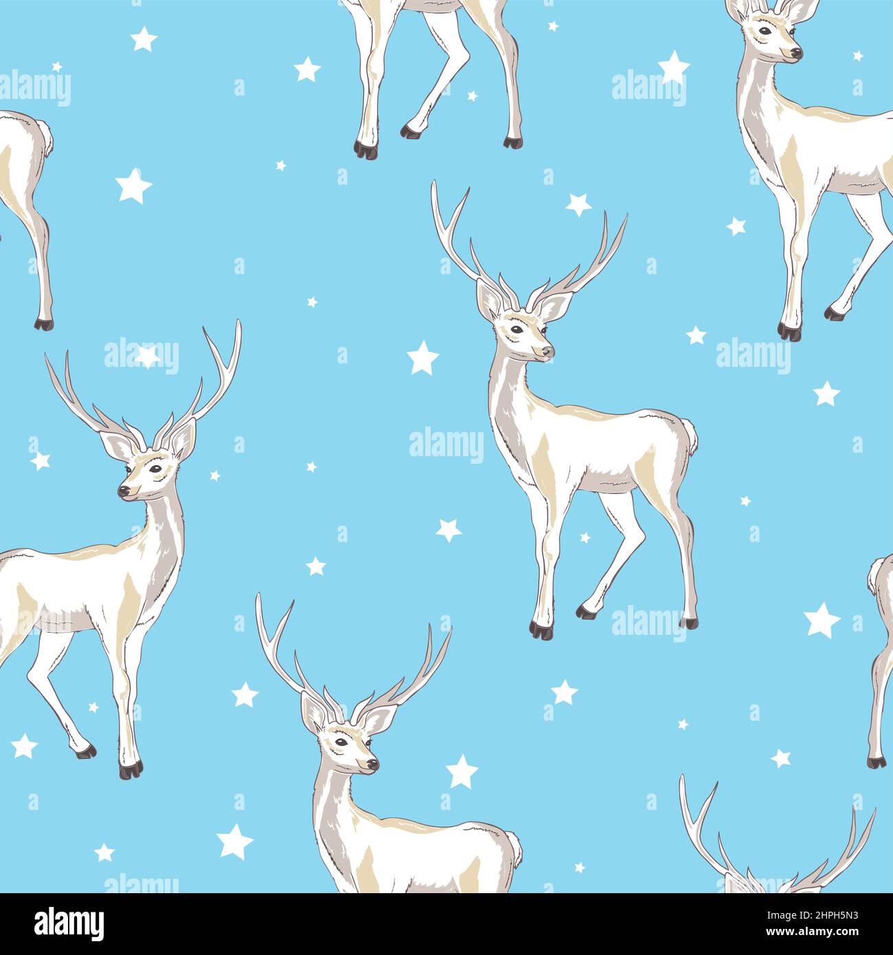 Seamless pattern with christmas deer. Vector seamless pattern with deer ...
