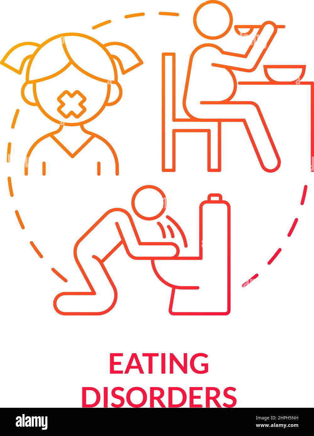 Eating disorders red gradient concept icon Stock Vector Image & Art - Alamy