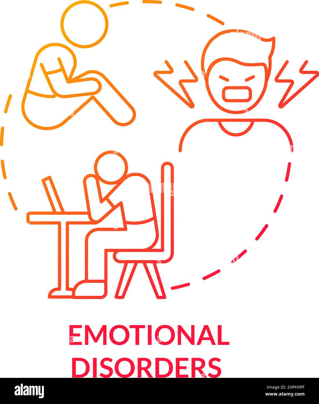 Emotional disorders red gradient concept icon Stock Vector Image & Art ...