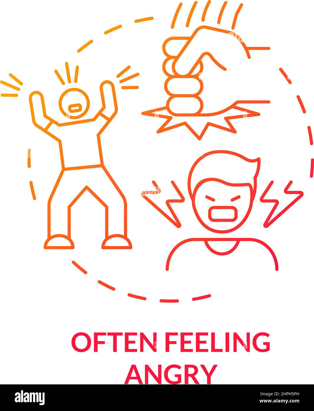 Often feeling angry red gradient concept icon Stock Vector Image & Art ...