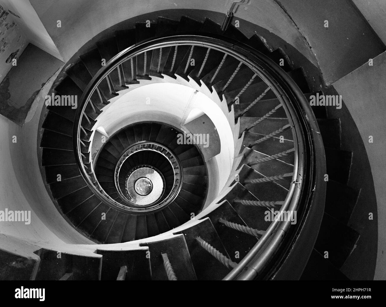 Lighthouse spiral staircase lyngvig fyr in denmark Stock Photo - Alamy