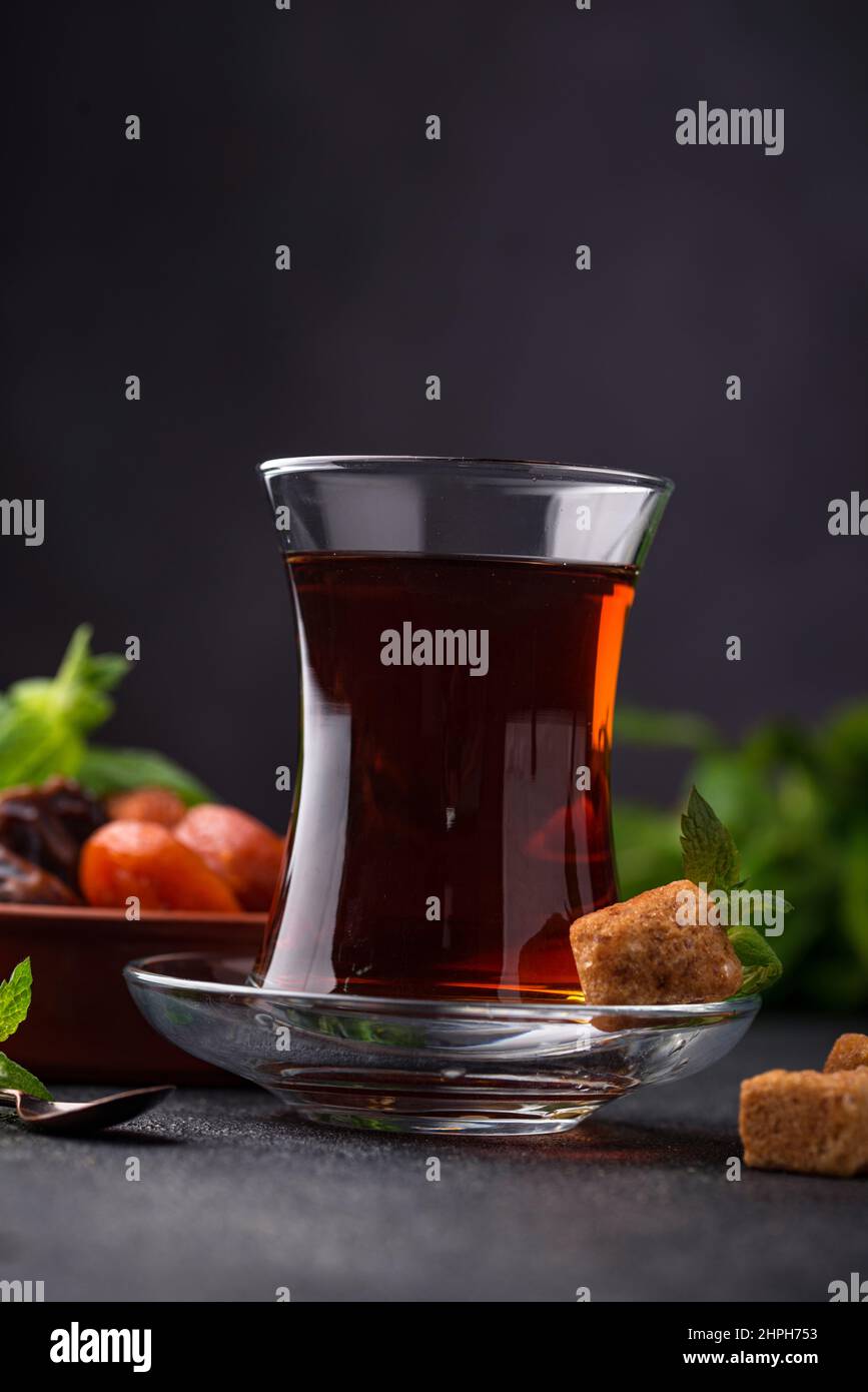 Turkish tea with dried fruits Stock Photo - Alamy