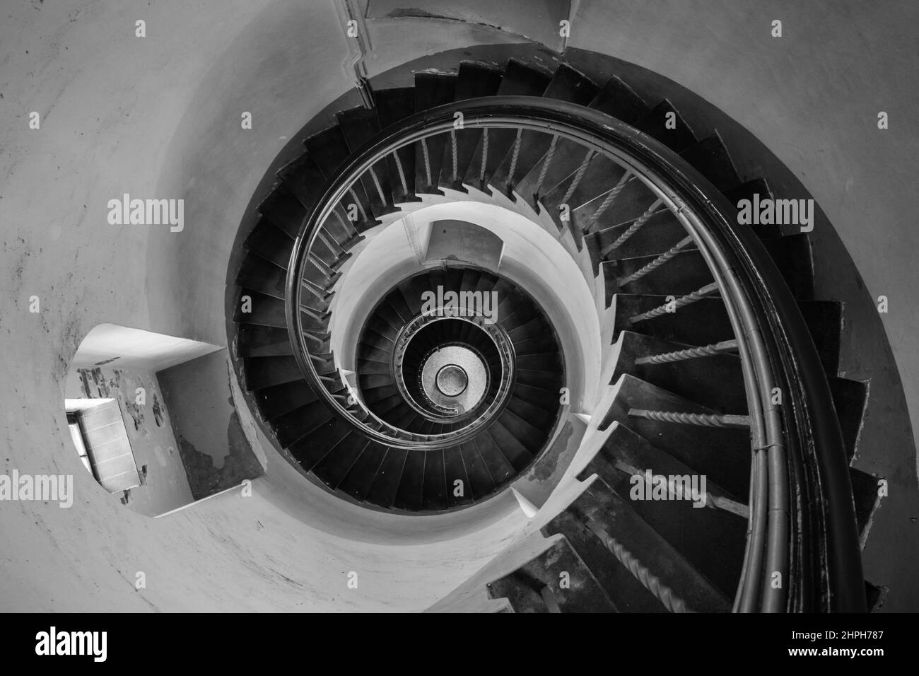 Lighthouse spiral staircase lyngvig fyr in denmark Stock Photo - Alamy