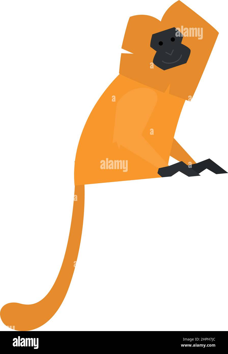 Isolated flat design of a cute monkey Vector Stock Vector Image & Art ...