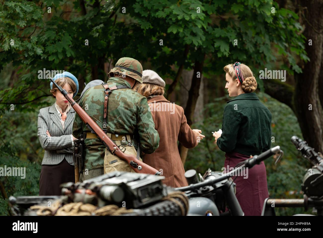 Hel, Pomerania, Poland- August 27, 2021: Historical reconstruction ...