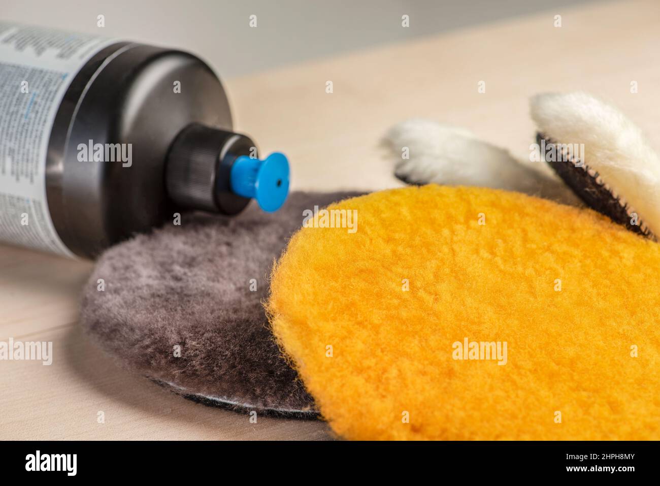 Paste for car polishing. Car body care. Polishing pads and polishing ...