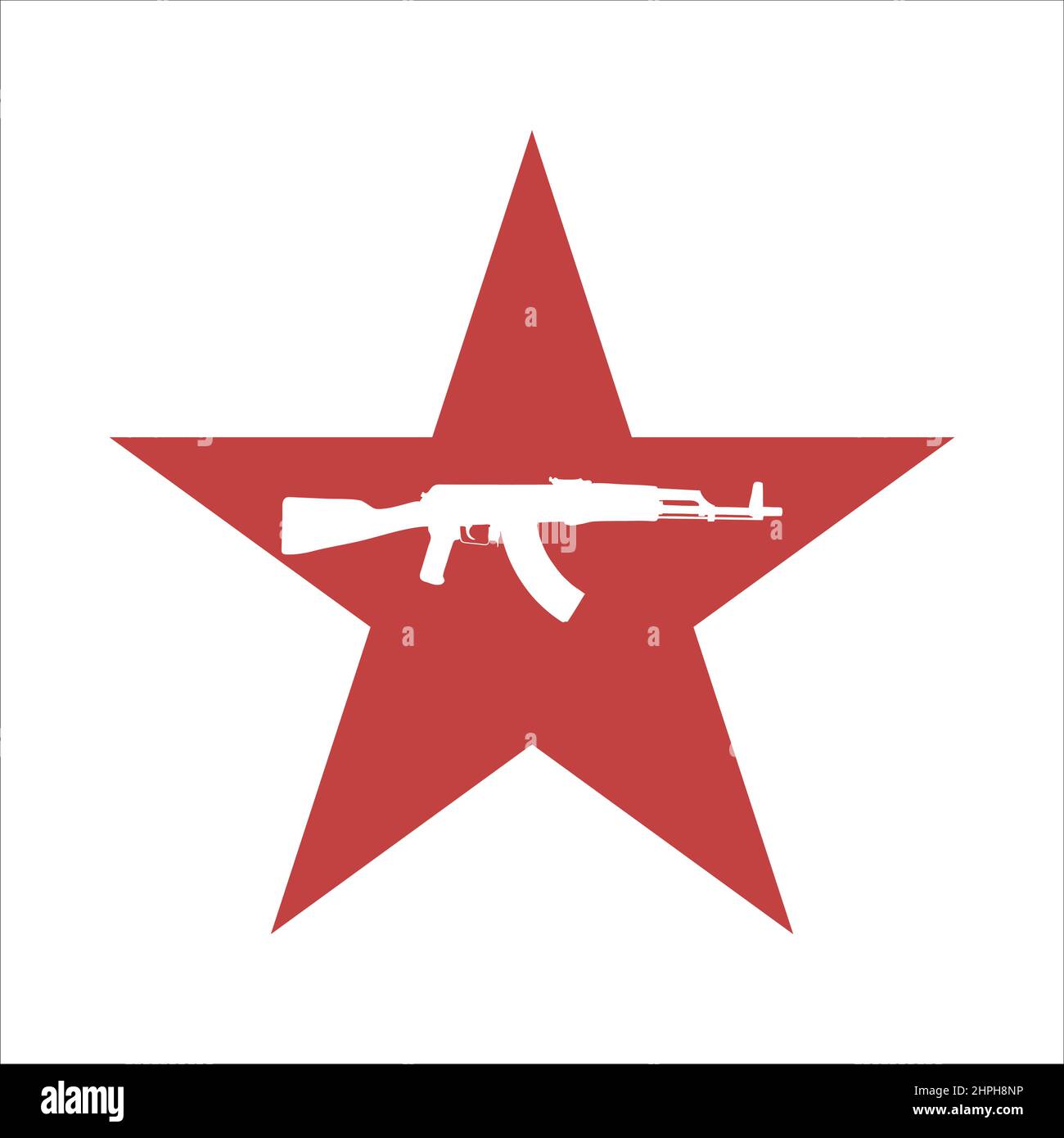 AK47 icon. Kalashnikov machine gun black silhouette. Vector ...