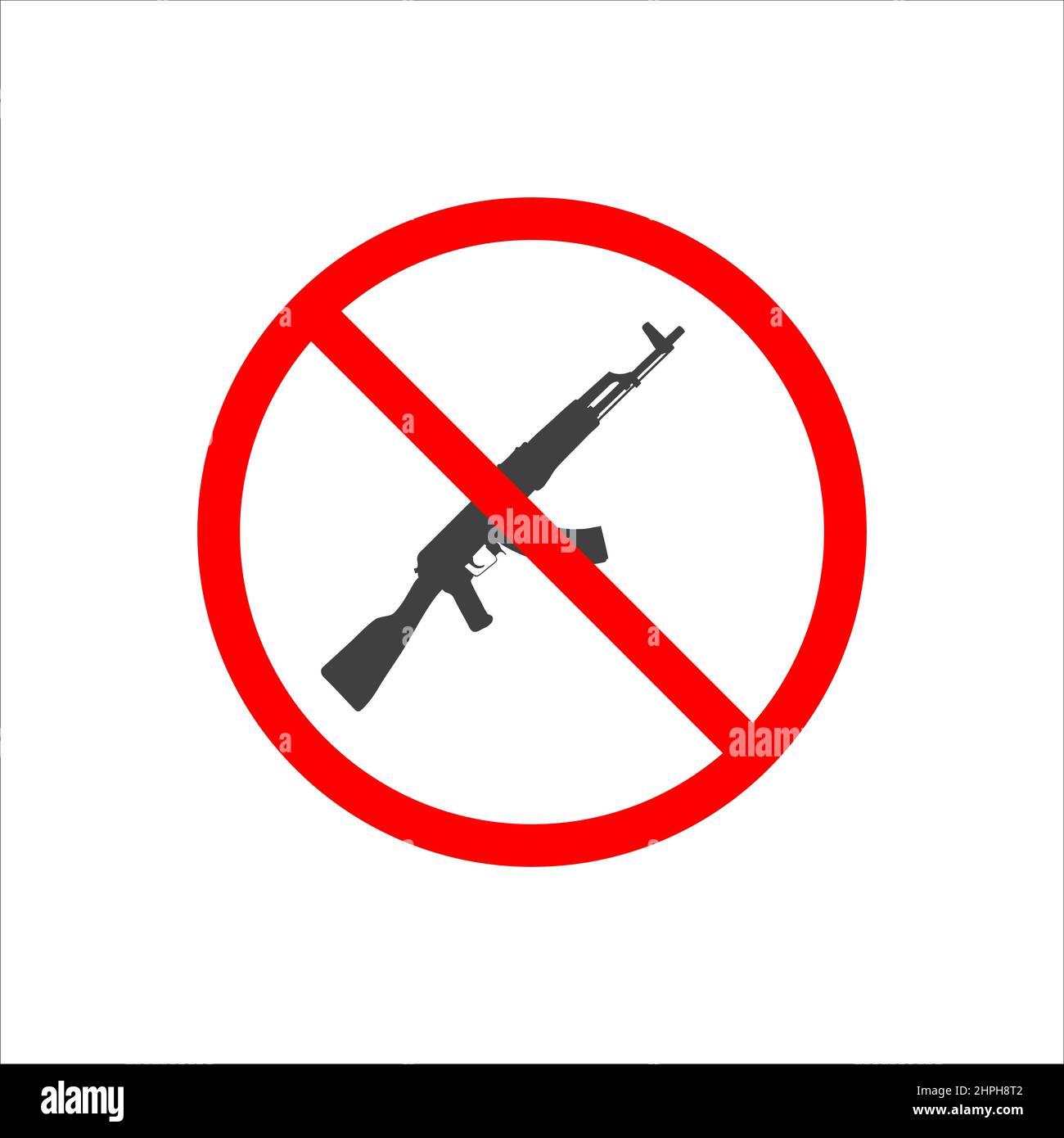 no guns sign with automatic rifle Stock Vector Image & Art - Alamy