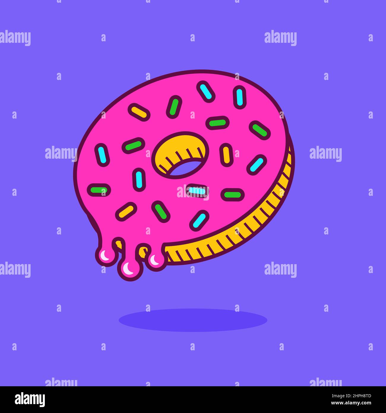 Doughnut melted icon. Donut with pink icing Stock Vector Image & Art ...