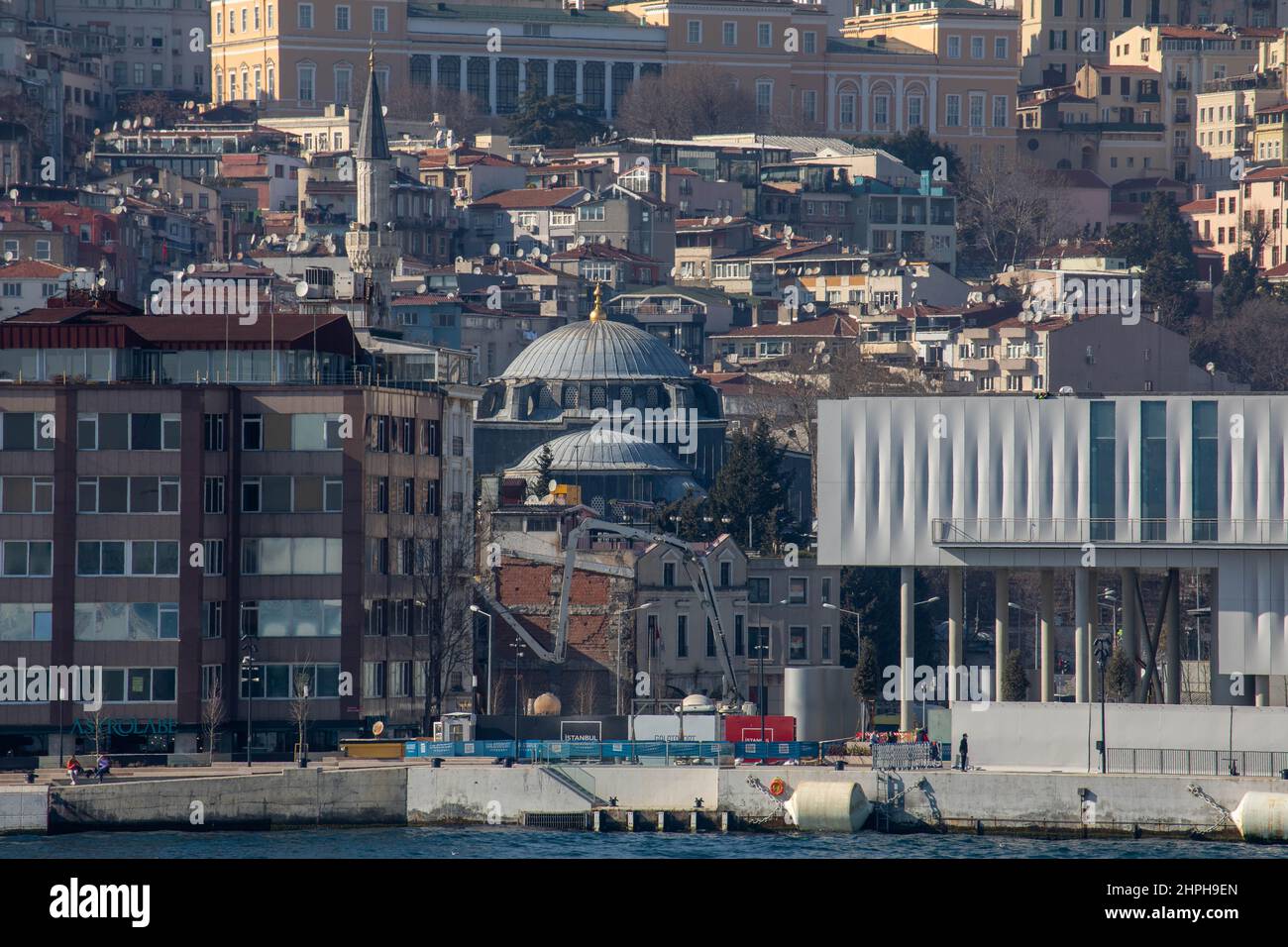 February 21, 2022: The construction of the new building of the Istanbul ...