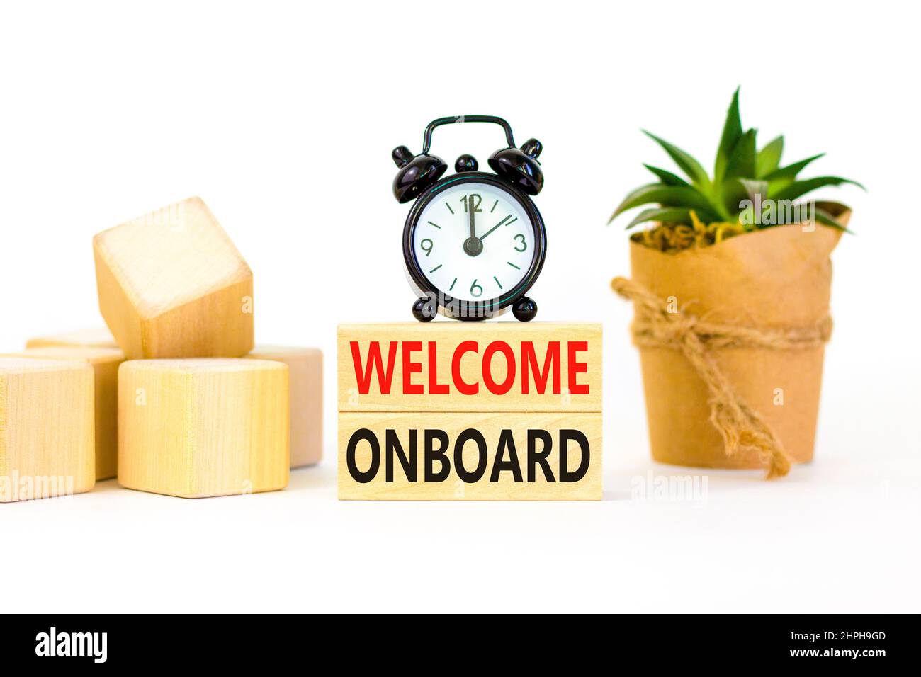 Welcome onboard symbol. Concept words Welcome onboard on wooden blocks ...