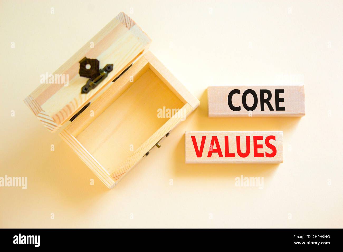 Core values symbol. Concept words Core values on wooden blocks on a ...