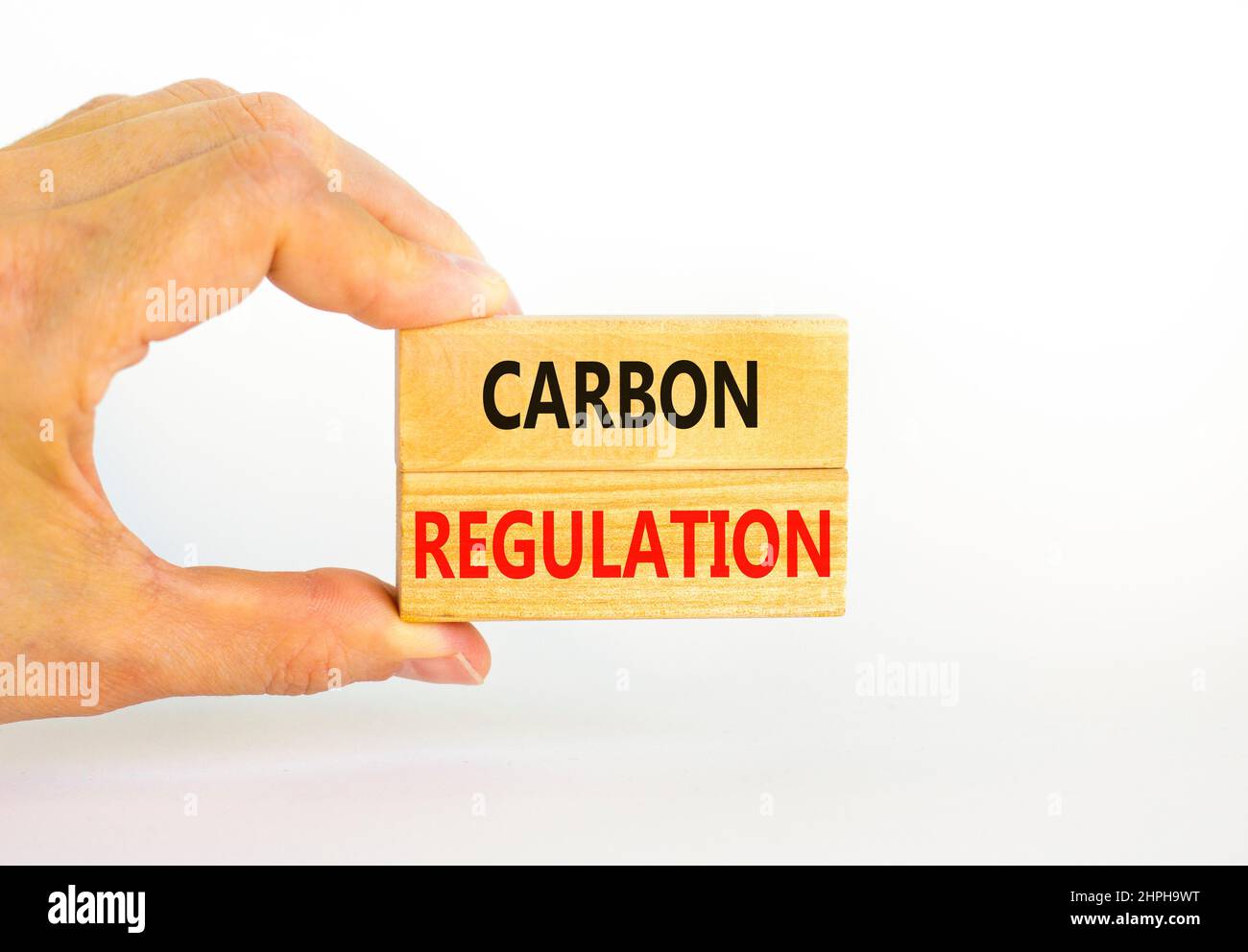 Carbon regulation symbol. Concept words Carbon regulation on wooden ...