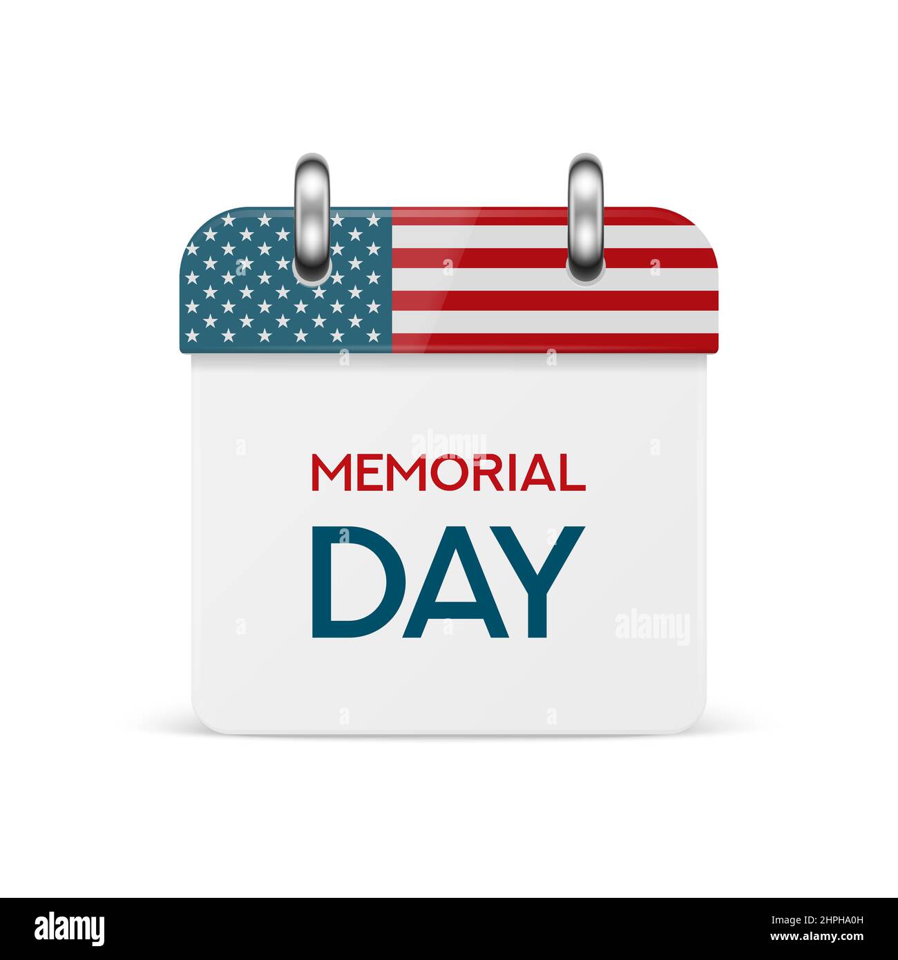 Vector 3d Realistic Memorial Day Paper Classic Simple Minimalistic ...