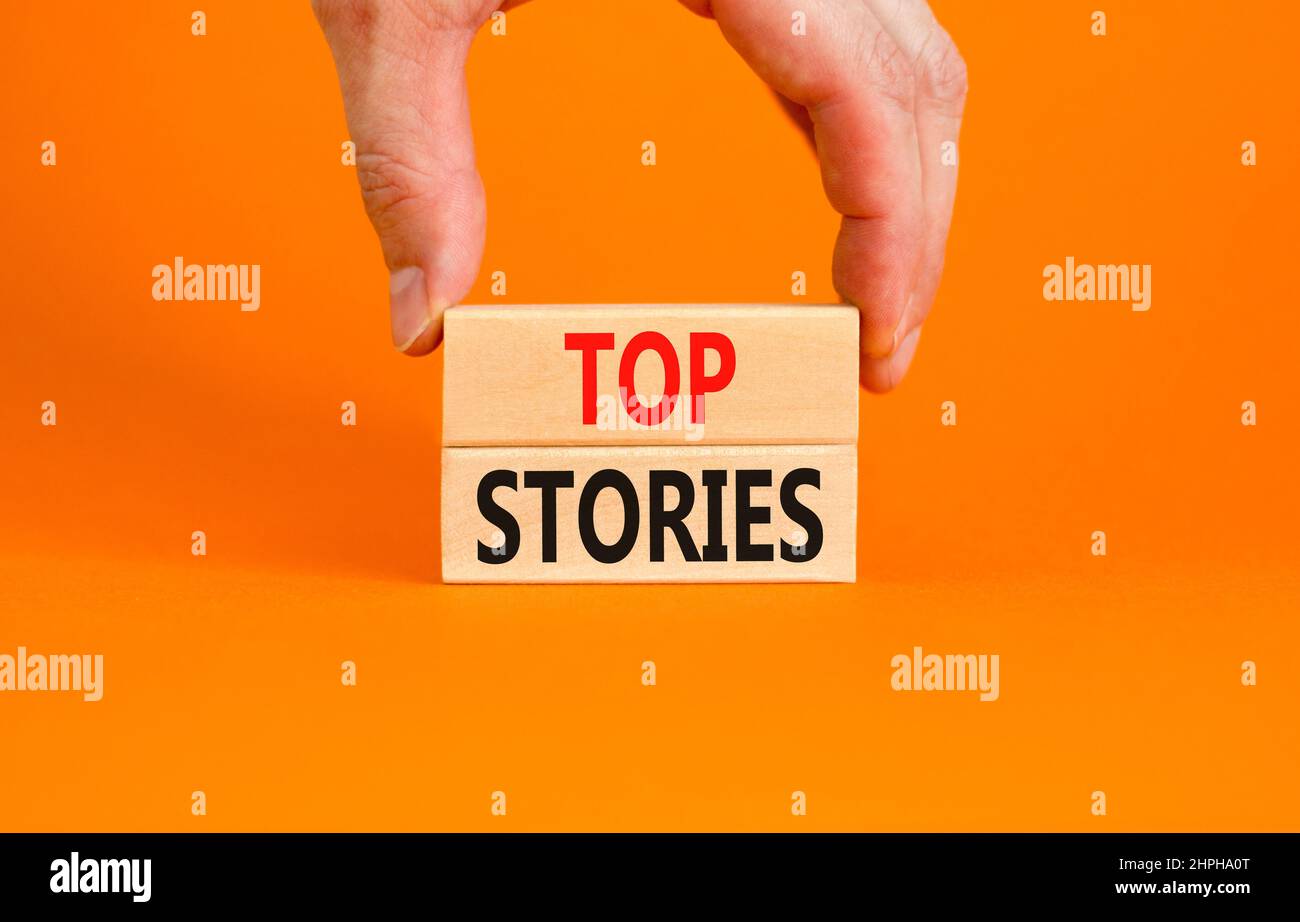 Top stories symbol. Concept words Top stories on wooden blocks on a ...