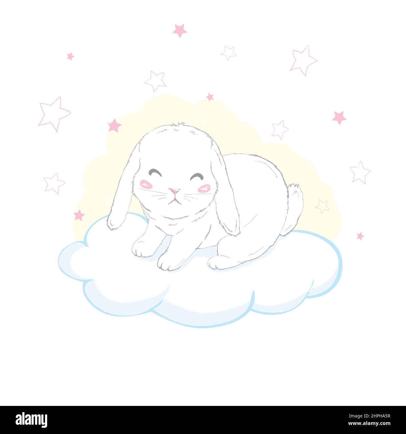 Cute Bunny Girl With Crown Dream Big Princess Vector Illustration