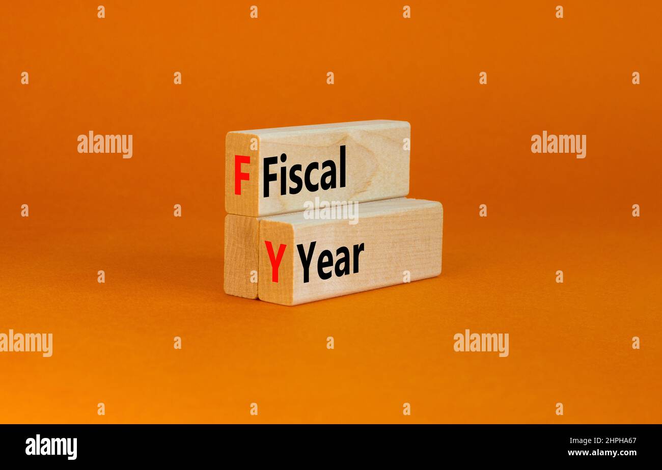 FY Fiscal year symbol. Concept words FY Fiscal year on wooden blocks on ...