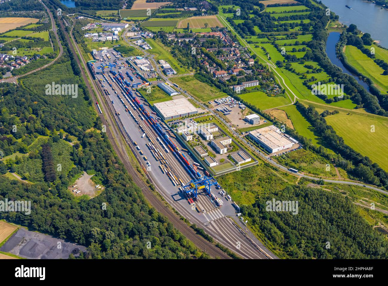 Aerial view, logport III, Samskip Multimodal Rail Terminal in the ...