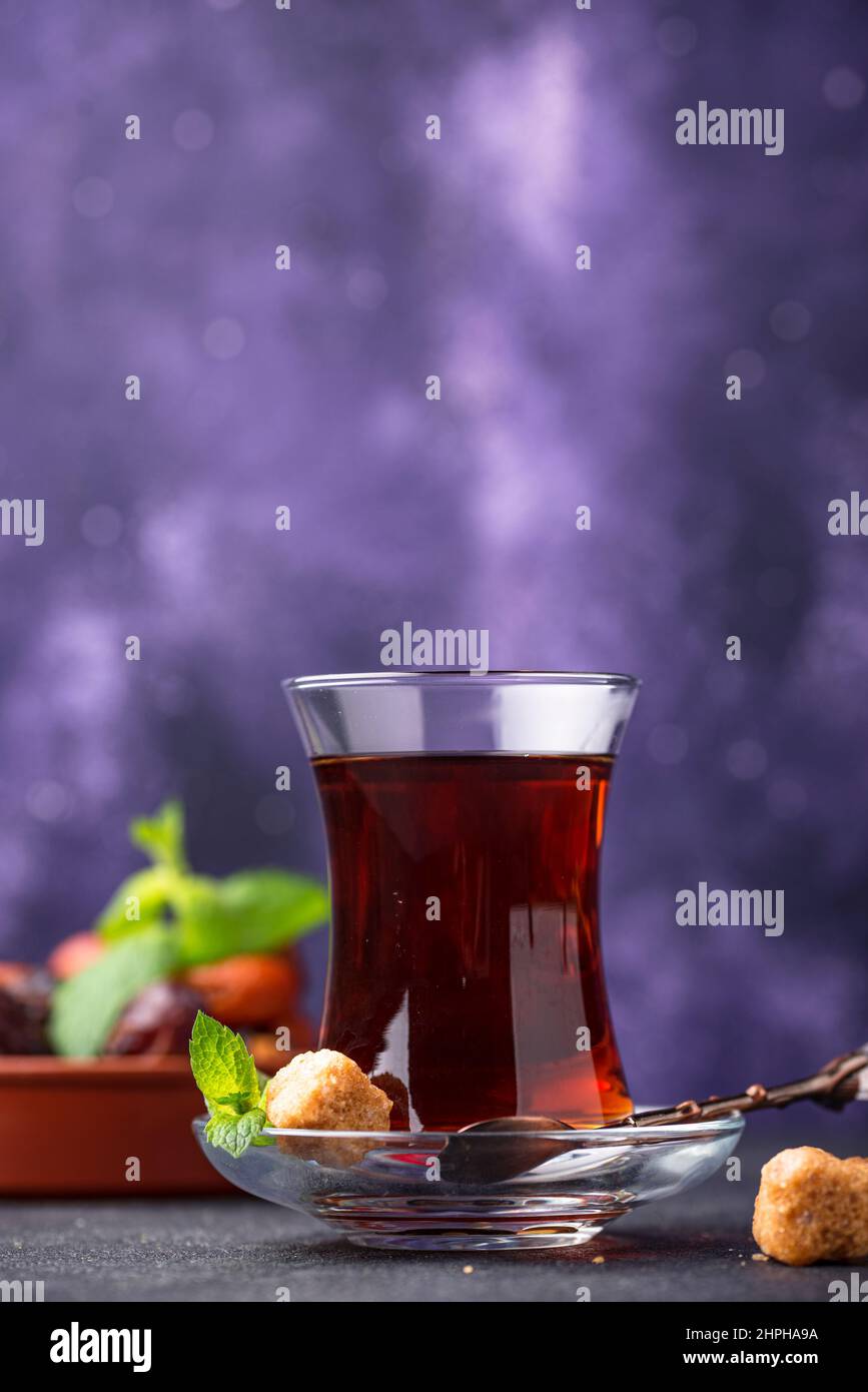 Turkish tea with dried fruits Stock Photo - Alamy
