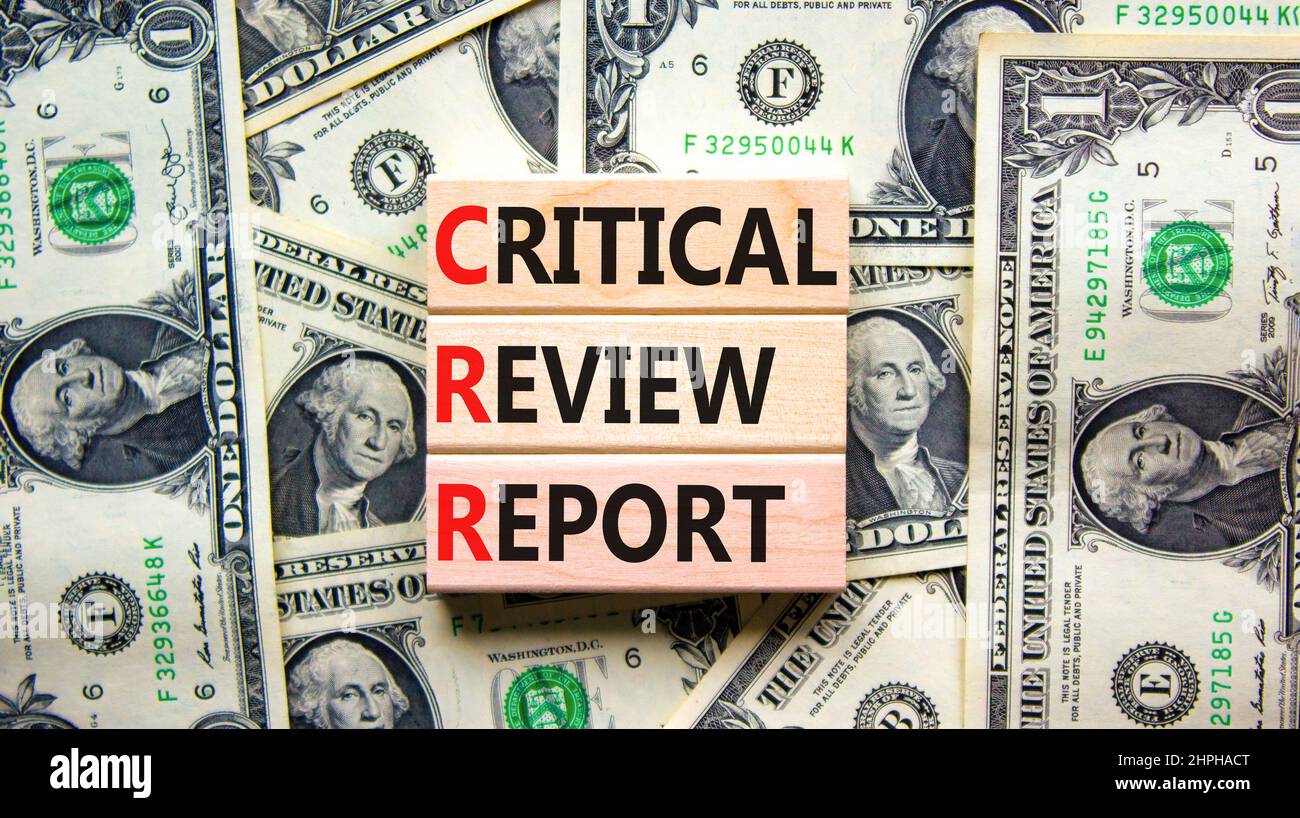CRR critical review report symbol. Concept words CRR critical review ...