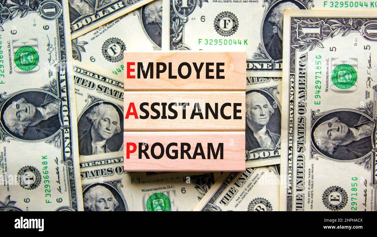 EAP employee assistance program symbol. Concept words EAP employee assistance program on blocks ...