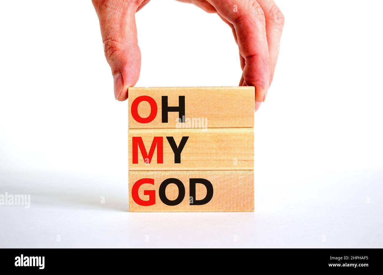 OMG oh my god symbol. Concept words OMG oh my god on wooden blocks on a ...